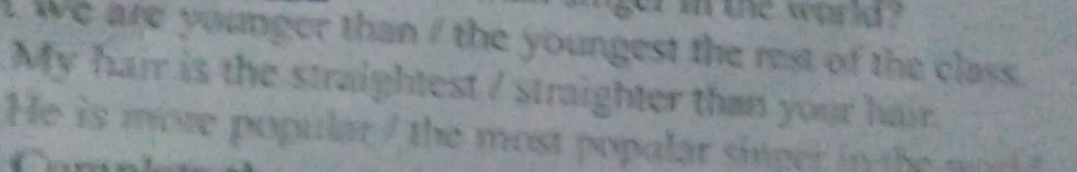 We are younger than / the youngest the rest | StudyX