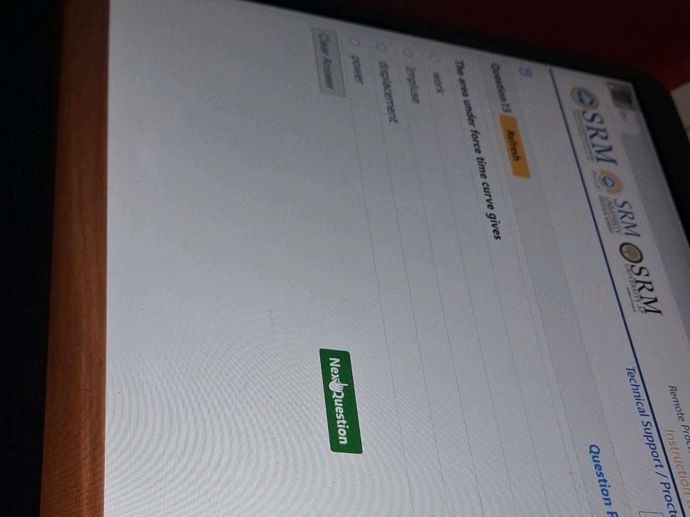 The area under force time curve gives work | StudyX