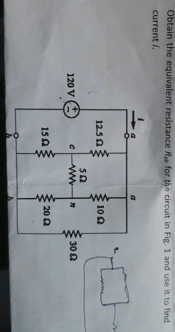 Obtain the equivalent resistance Rab for the | StudyX