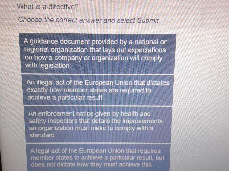 What is a directive? Choose the correct | StudyX