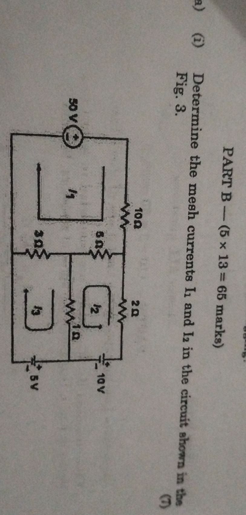 Determine the mesh currents I1 and I2 in the | StudyX
