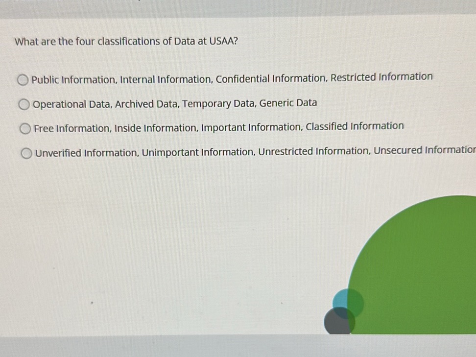 What are the four classifications of Data at | StudyX