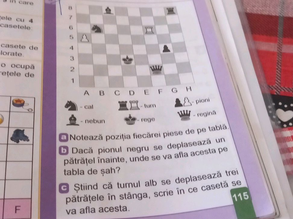 a Notează poziția fiecărei piese de pe | StudyX