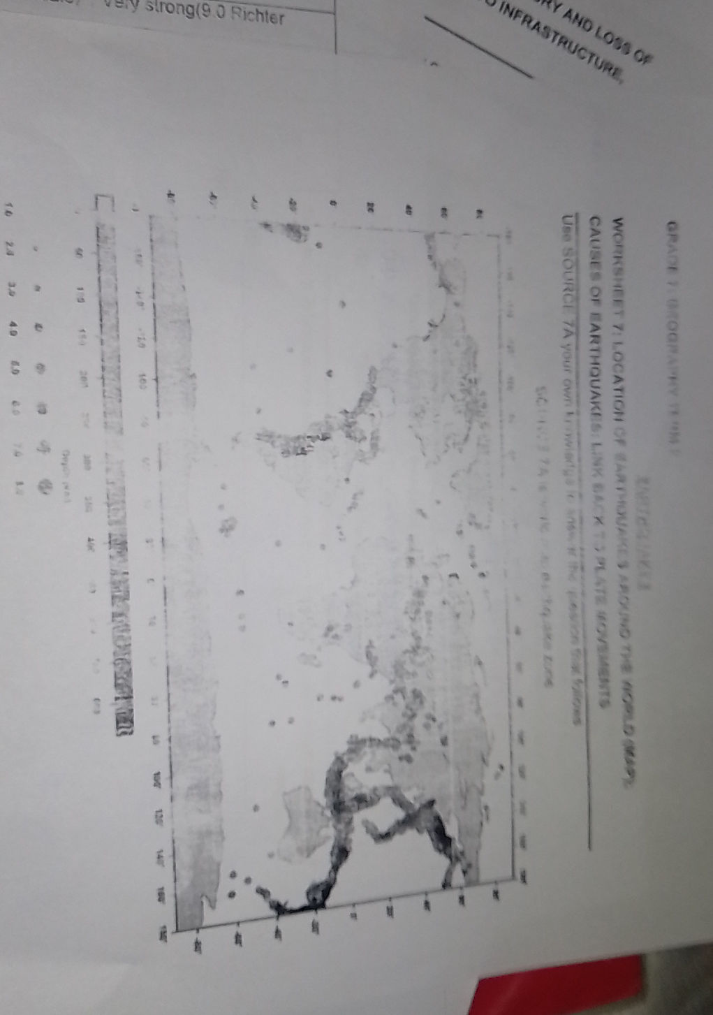 WORKSHEET 7: LOCATION OF EARTHQUAKES AROUND | StudyX