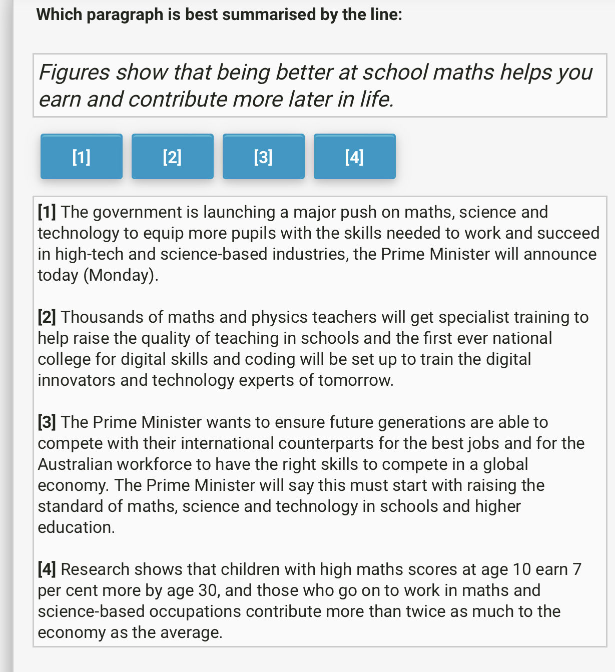 Which paragraph is best summarised by the | StudyX