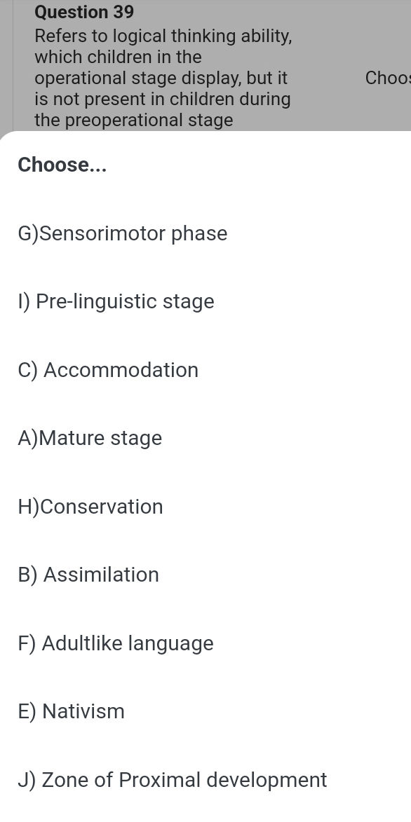 Question 39 Refers to logical thinking | StudyX