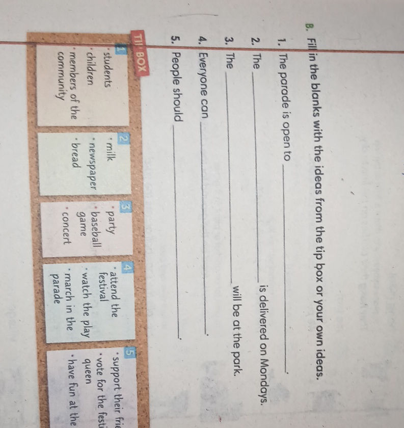 B. Fill in the blanks with the ideas from | StudyX