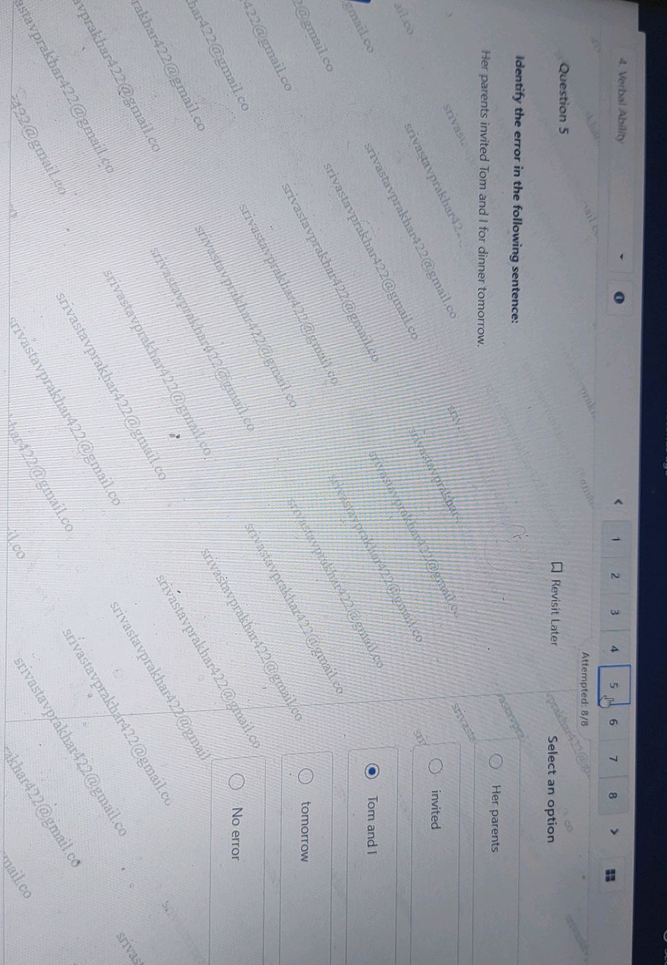 Identify the error in the following | StudyX