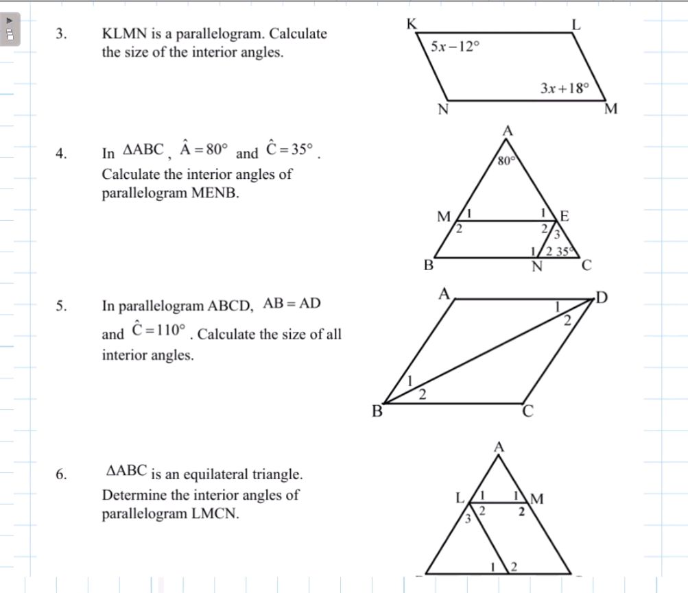 3. KLMN is a parallelogram. Calculate the | StudyX