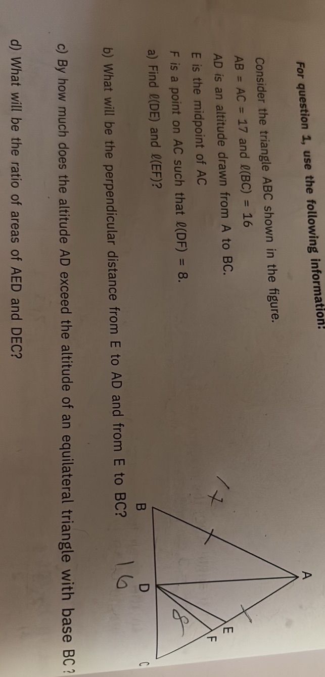 Consider the triangle ABC shown in the | StudyX