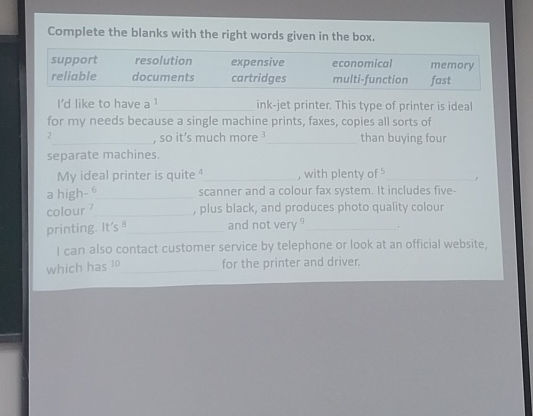 Complete the blanks with the right words | StudyX