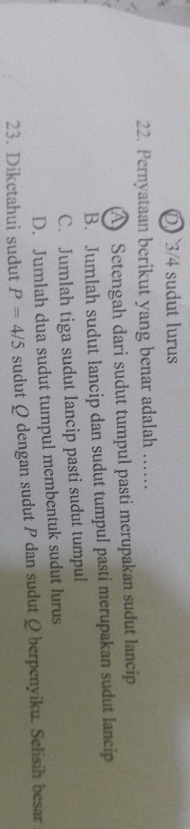 22. Pernyataan berikut yang benar adalah... | StudyX