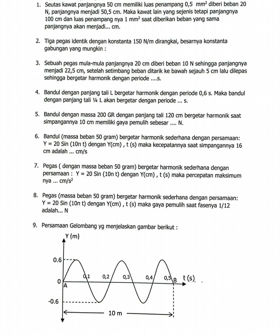 1. Seutas kawat panjangnya 50 cm memiliki | StudyX