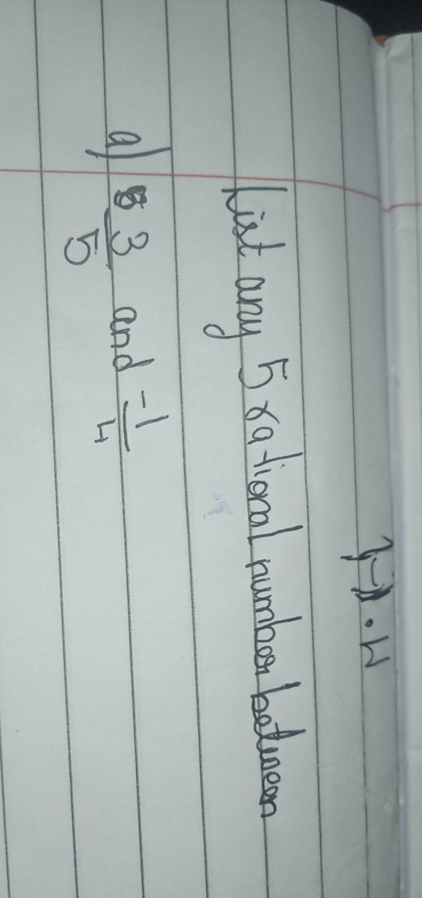 List any 5 rational numbers between $ | StudyX