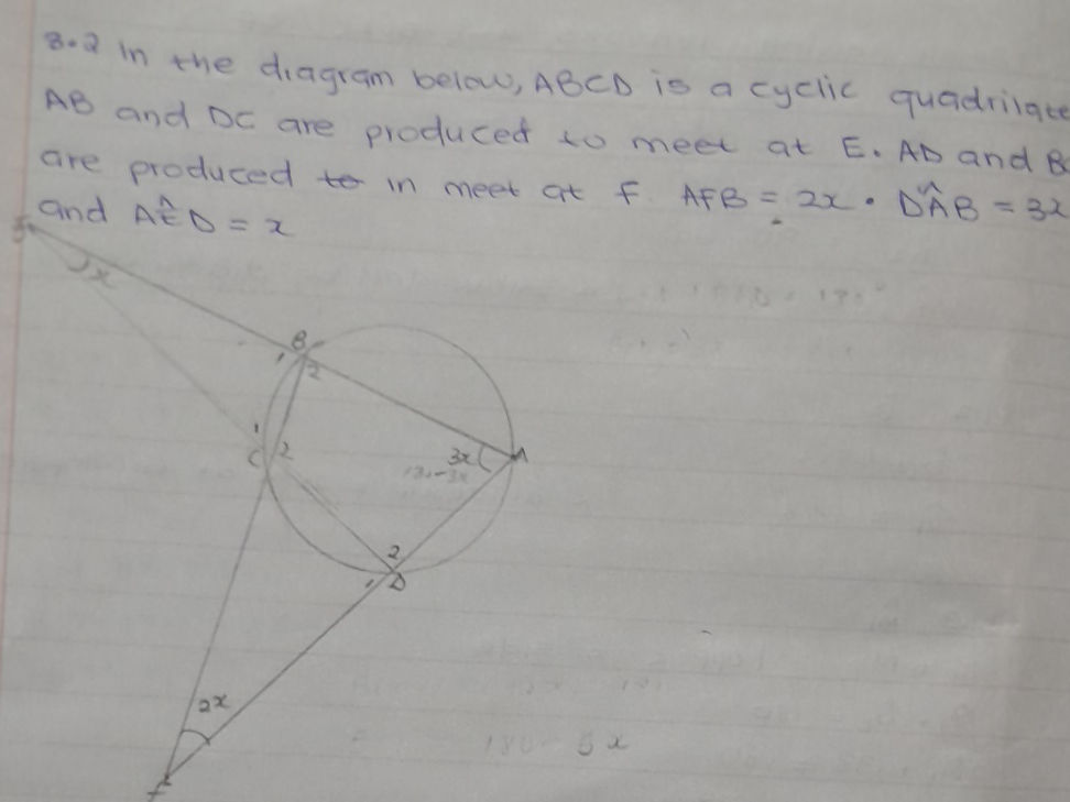 8.2 In the diagram below, ABCD is a cyclic | StudyX