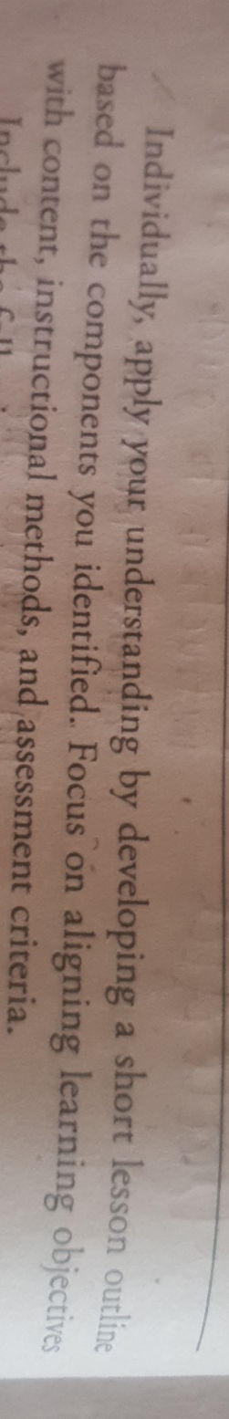 Individually, apply your understanding by | StudyX