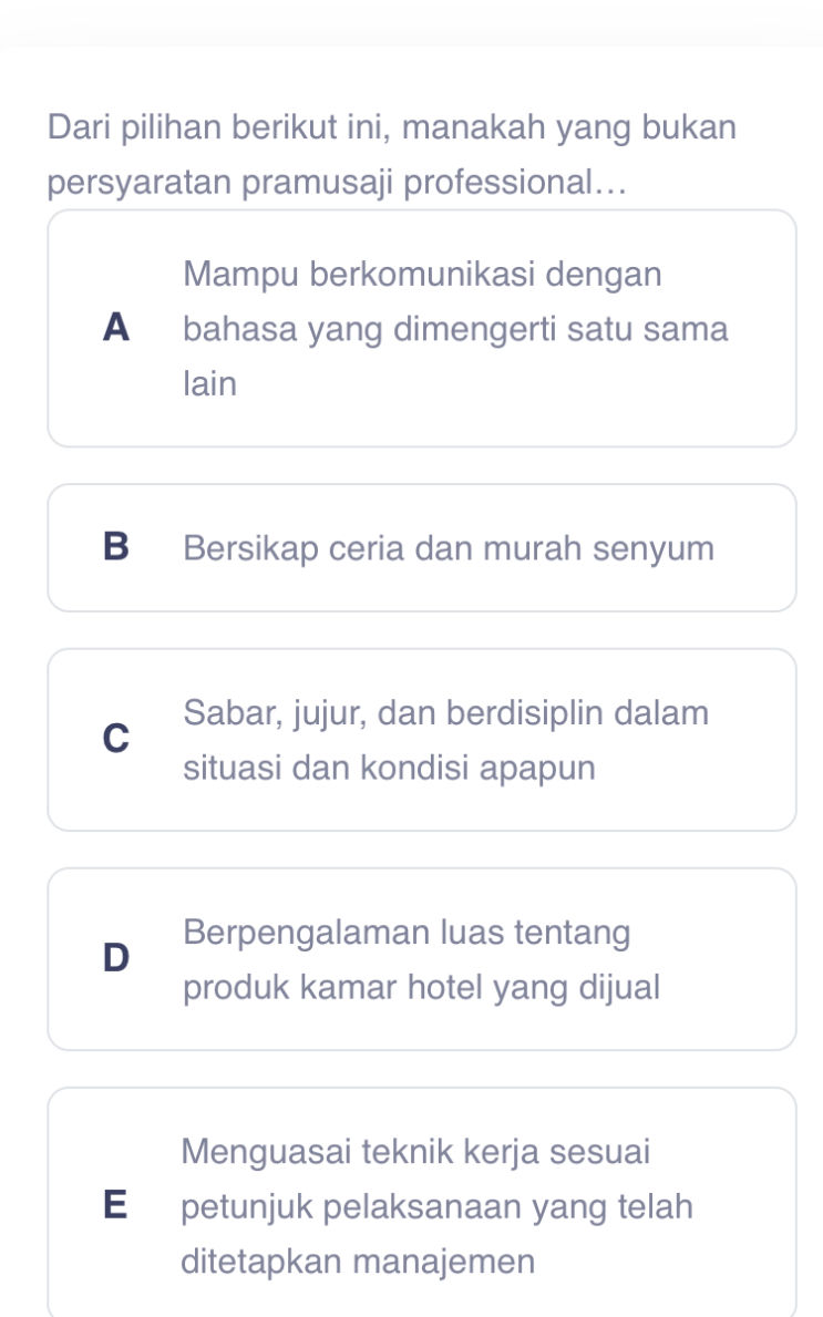 Dari pilihan berikut ini, manakah yang bukan | StudyX
