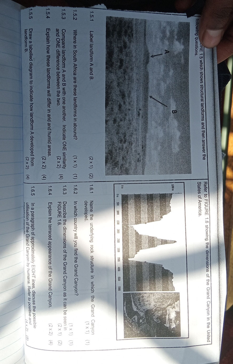 1.5.1 Label landform A and B. 1.5.2 Where | StudyX