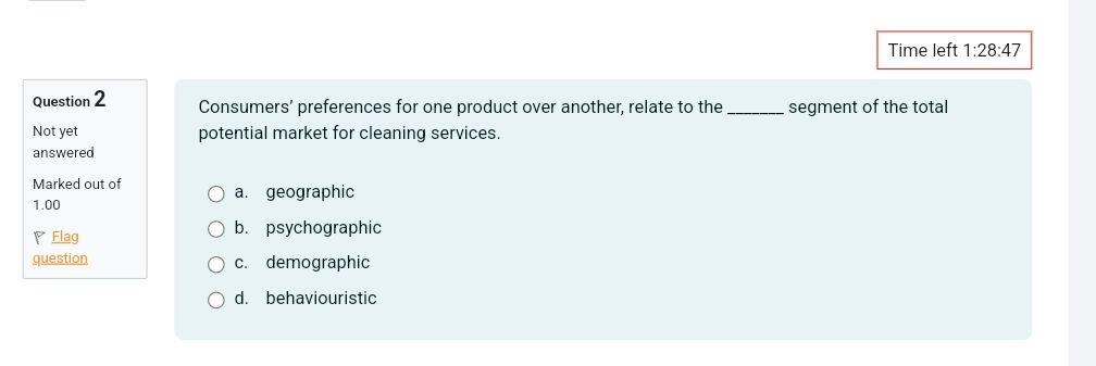 Consumers' preferences for one product over | StudyX
