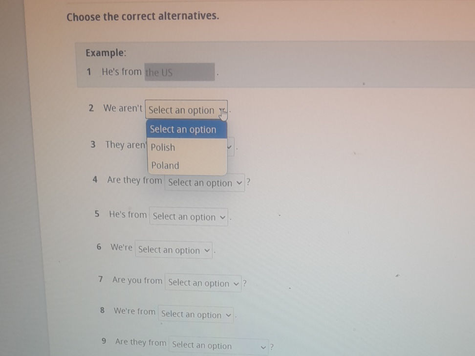 Choose the correct alternatives. Example: 1 | StudyX