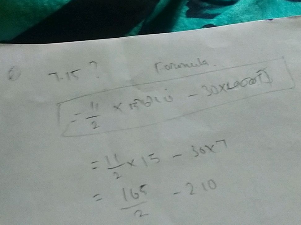 7-15? Formula $ {11}{2} 15 - 30 7$ $= | StudyX