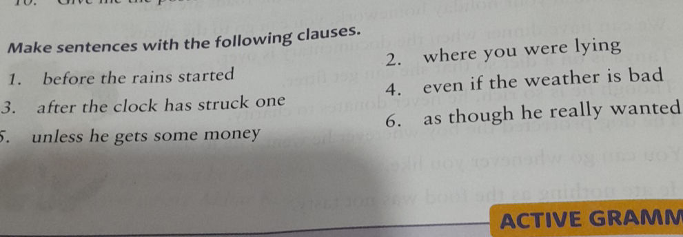 Make sentences with the following clauses. | StudyX