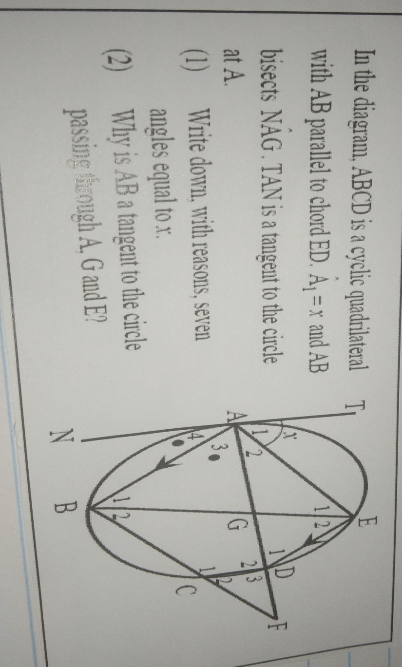 In the diagram, ABCD is a cyclic | StudyX
