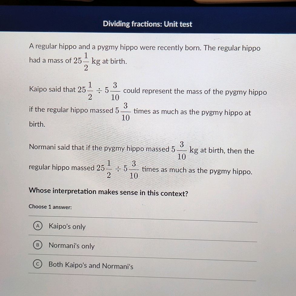 A regular hippo and a pygmy hippo were | StudyX