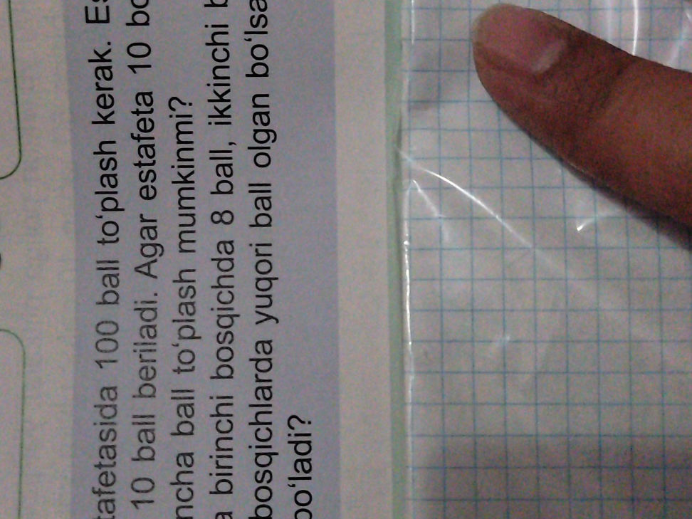 100 ball to'plash kerak. Es 10 ball | StudyX