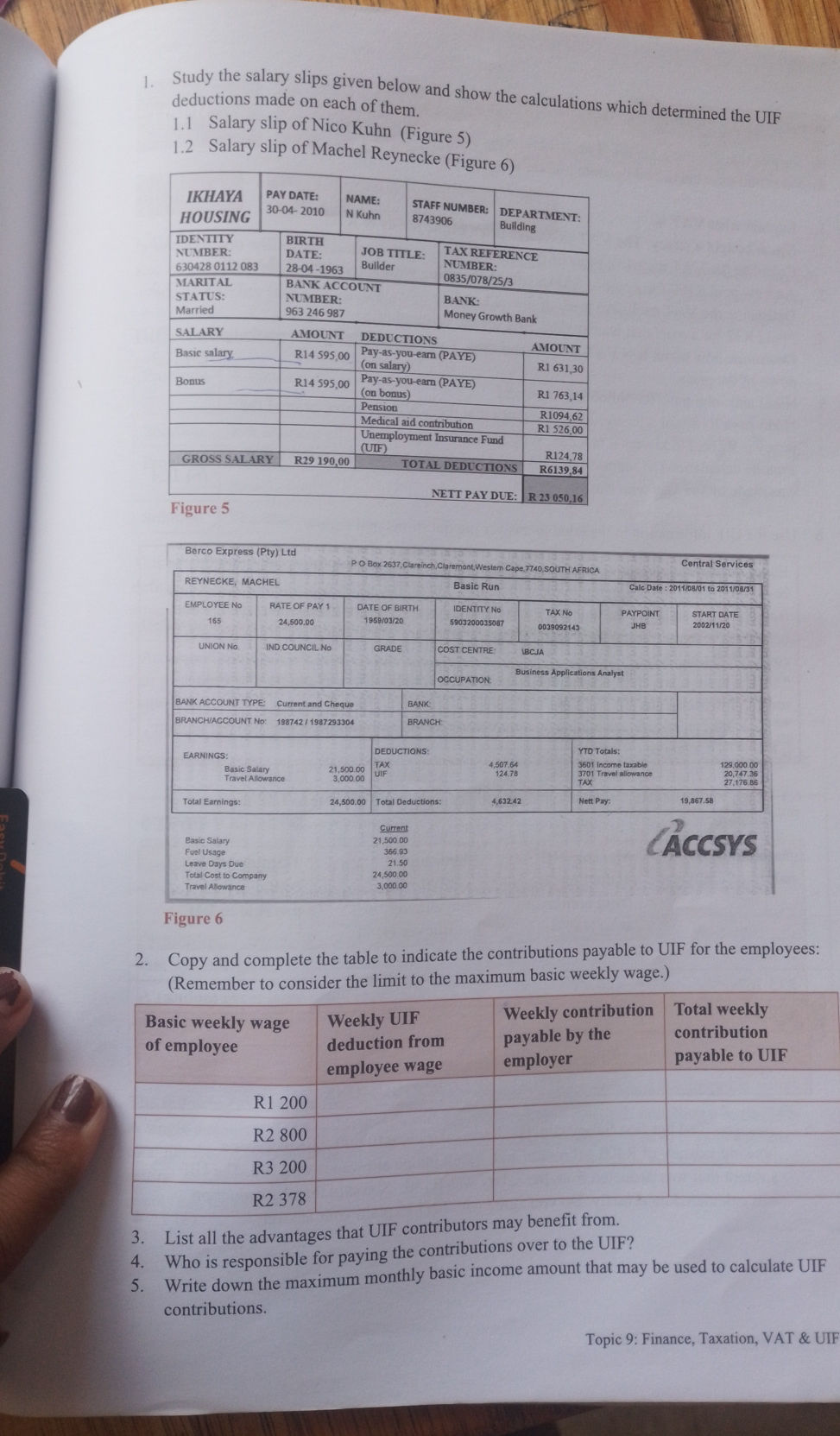 1. Study the salary slips given below and | StudyX