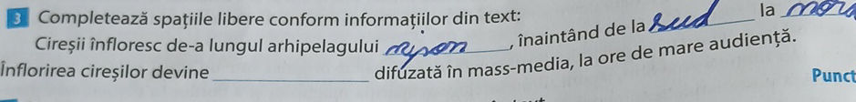 3 Completează spațiile libere conform | StudyX