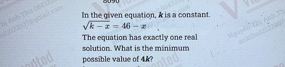 In the given equation, $k$ is a constant. $ | StudyX