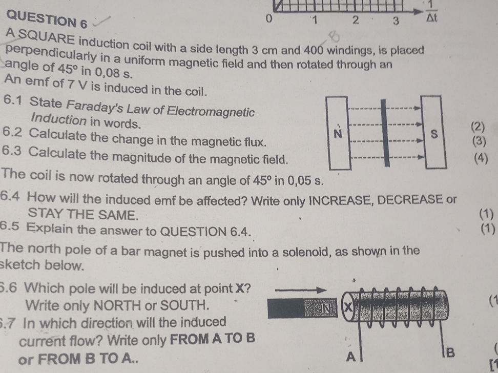 QUESTION 6 A SQUARE induction coil with a | StudyX