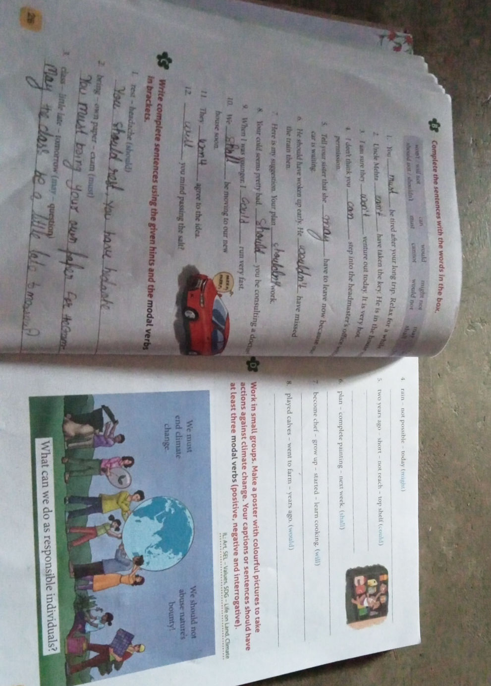 Complete the sentences with the words in the | StudyX