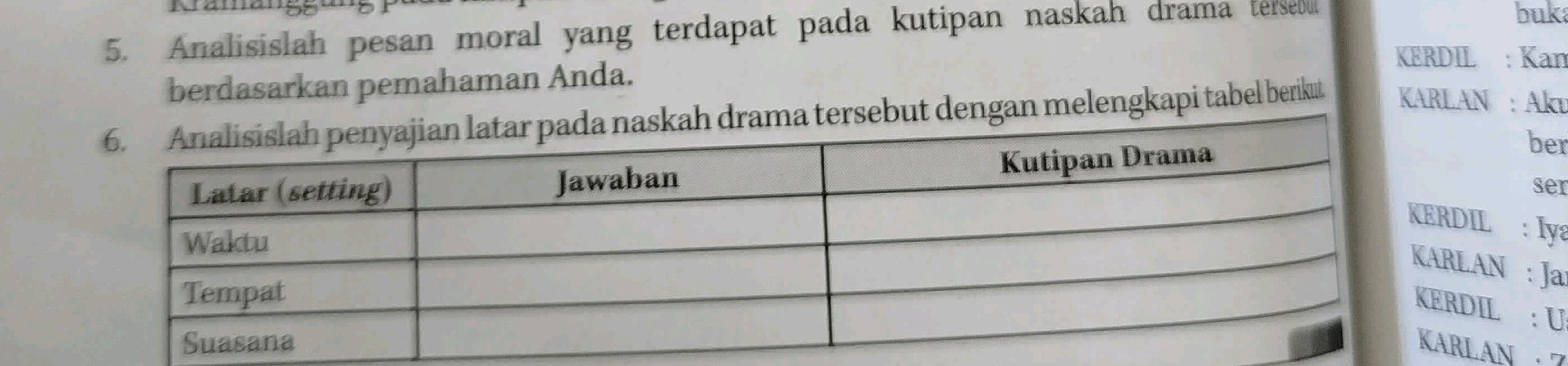 5. Analisislah pesan moral yang terdapat | StudyX