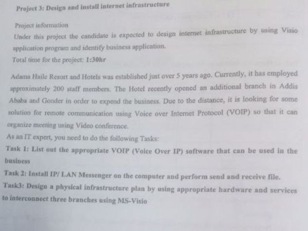 Project 3: Design and install internet | StudyX