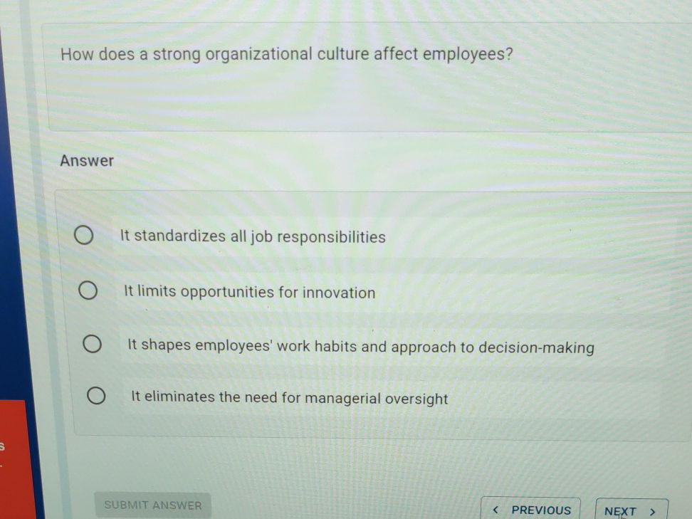 How does a strong organizational culture | StudyX