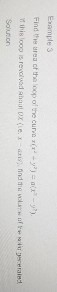 Example 3 Find the area of the loop of the | StudyX