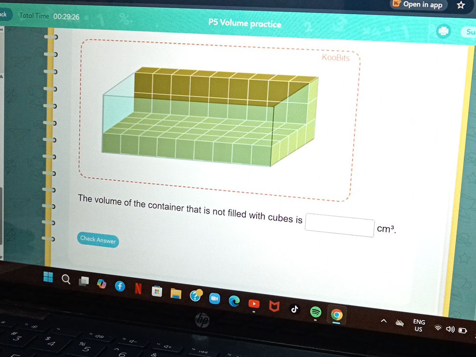 The volume of the container that is not | StudyX