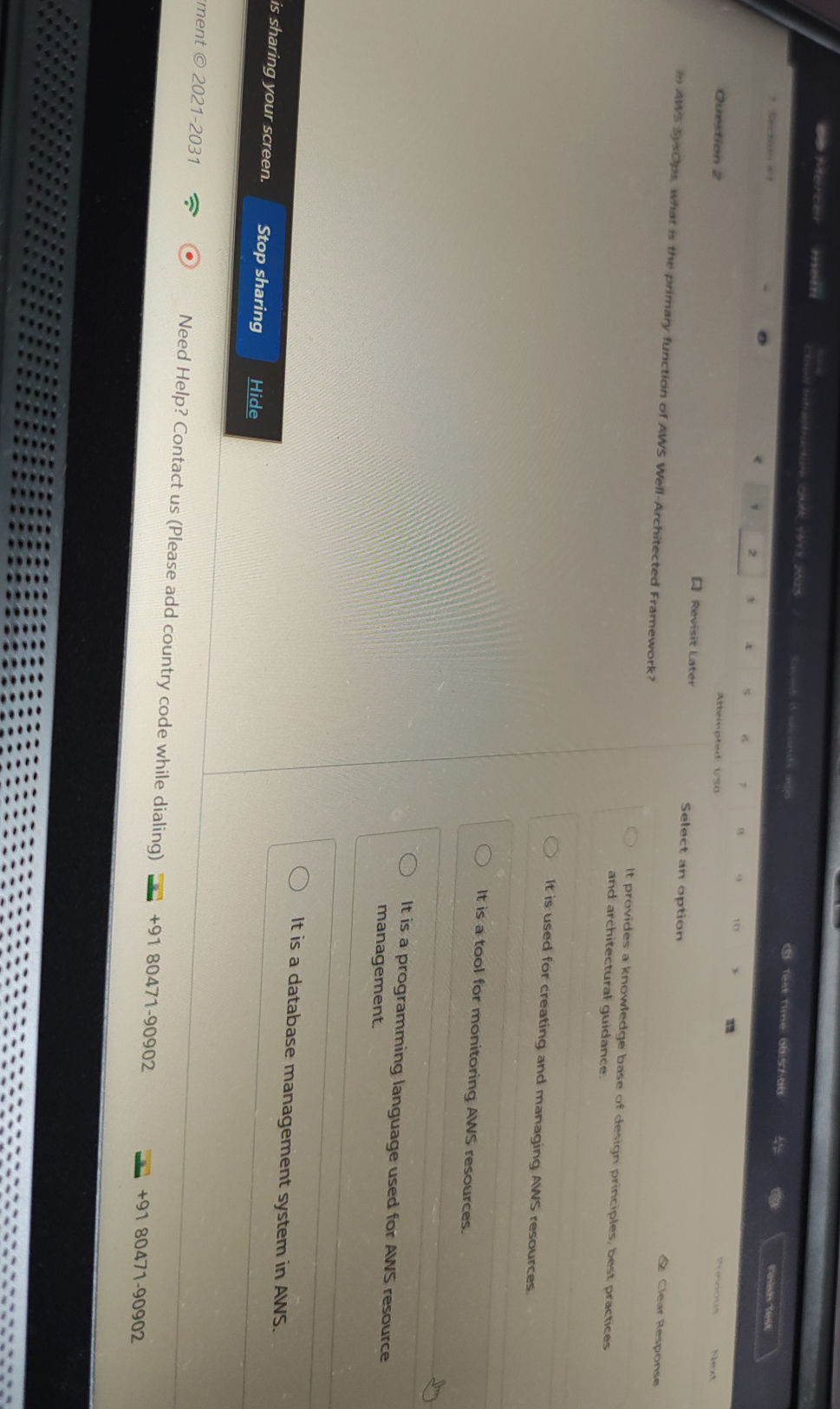 Question 2 In AWS SysOps, what is the | StudyX