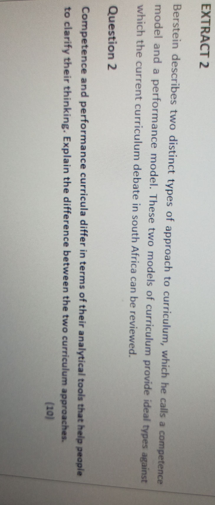 Berstein describes two distinct types of | StudyX