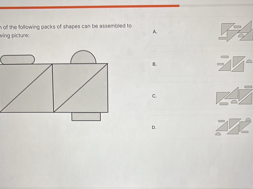 Which of the following packs of shapes can | StudyX
