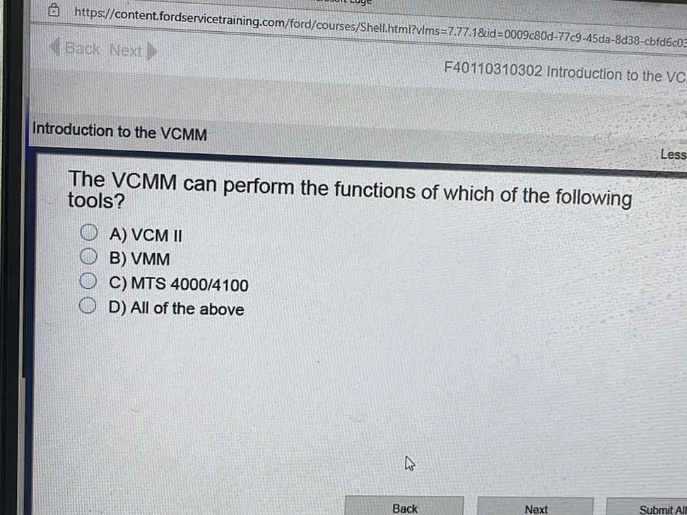 The VCMM can perform the functions of which | StudyX