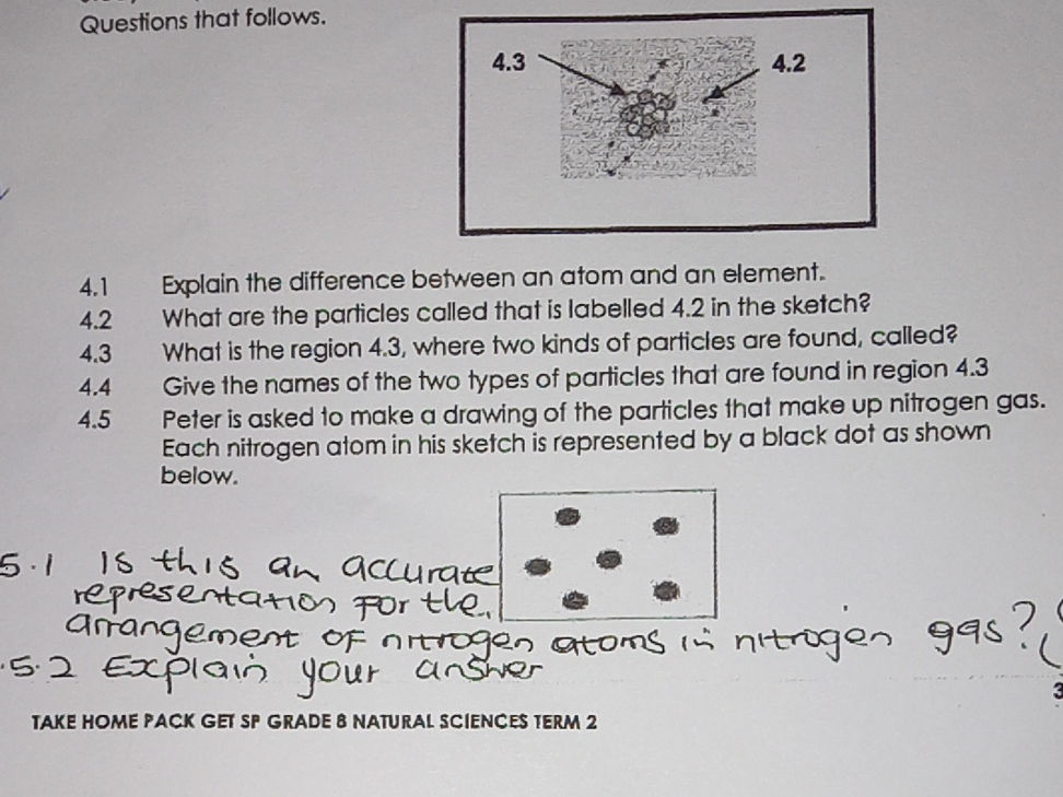 4.1 Explain the difference between an atom | StudyX