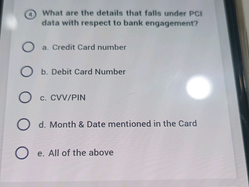 What are the details that falls under PCI | StudyX