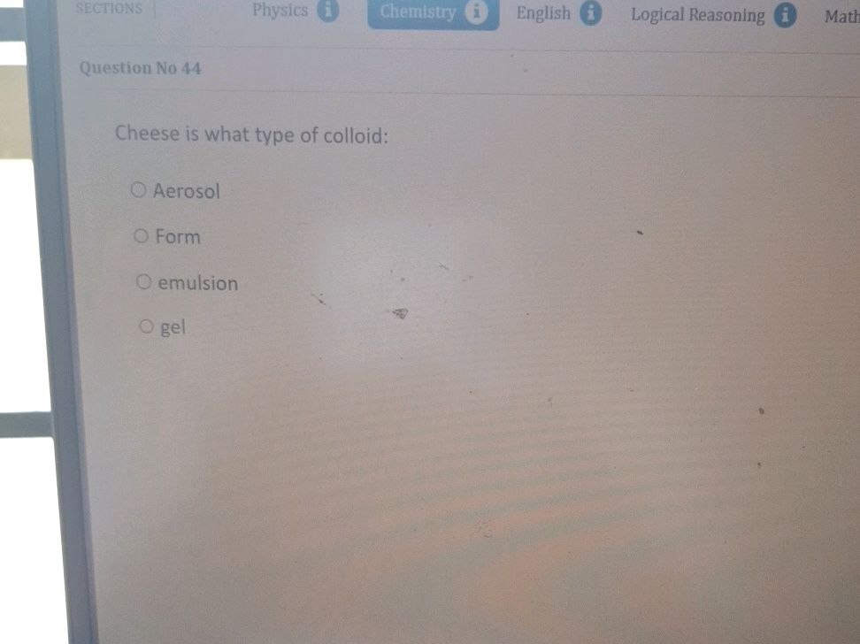 Cheese is what type of colloid: Aerosol | StudyX