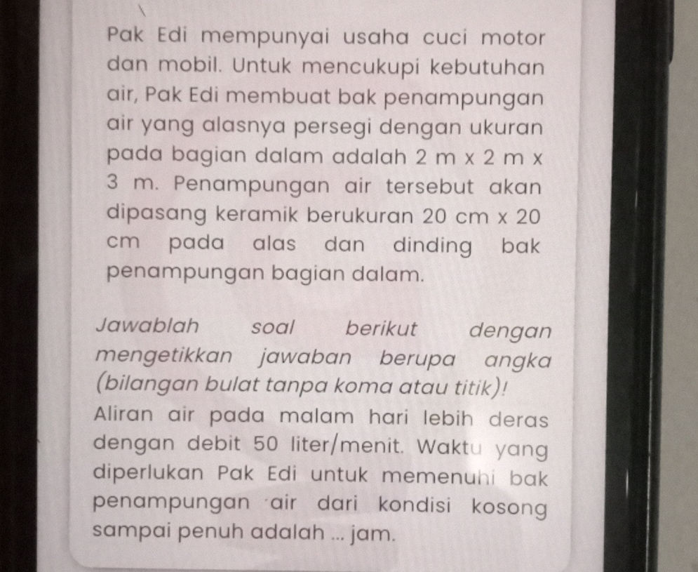 Pak Edi has a car and motorcycle wash | StudyX