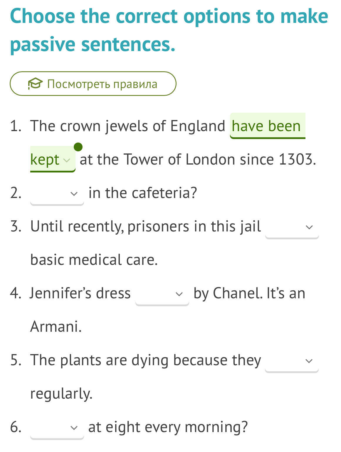 Choose the correct options to make passive | StudyX