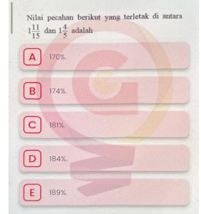 Nilai pecahan berikut yang terletak di | StudyX