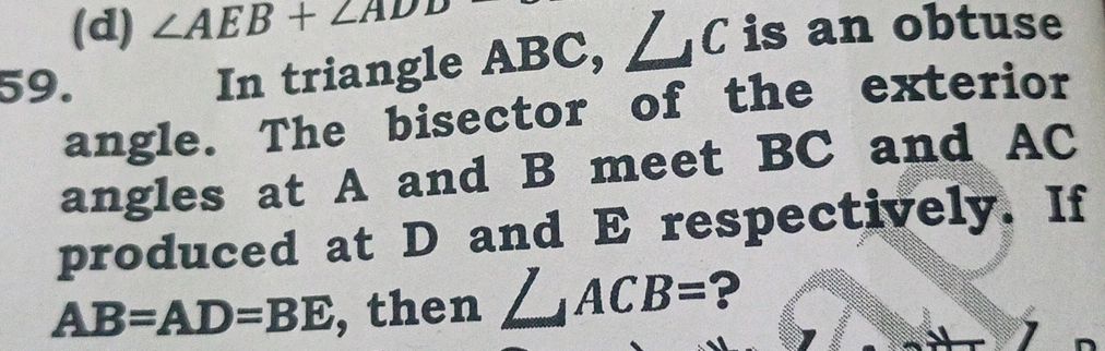 59. In triangle ABC, ∠C is an obtuse angle. | StudyX
